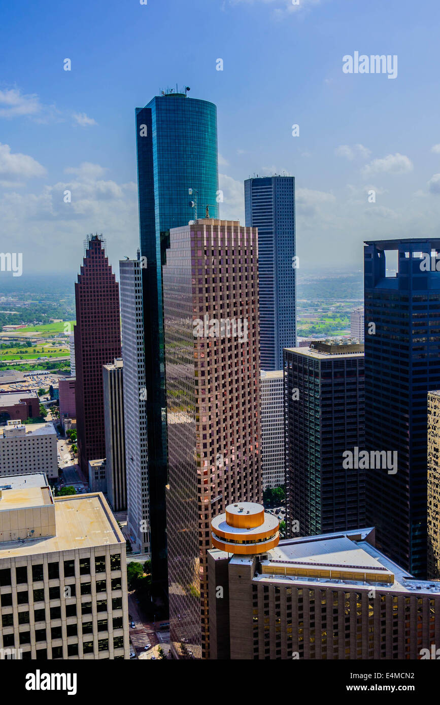 Buildings and streets in urban Downtown Houston Stock Photo - Alamy