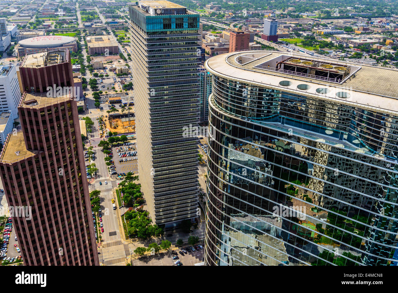 Buildings and streets in urban Downtown Houston Stock Photo - Alamy