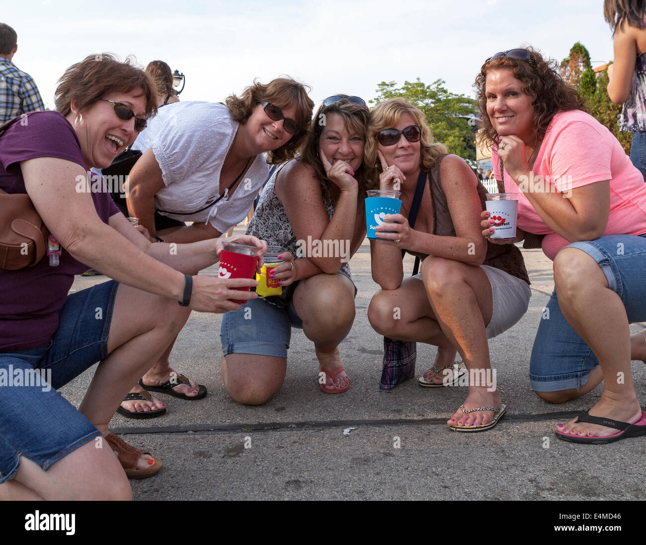 People having fun at Summerfest in Milwaukee, Wisconsin, USA Stock ...