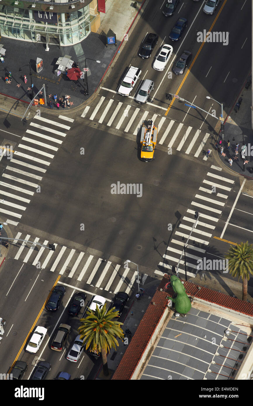 Intersection on Hollywood Boulevard, Hollywood, Los Angeles, California ...