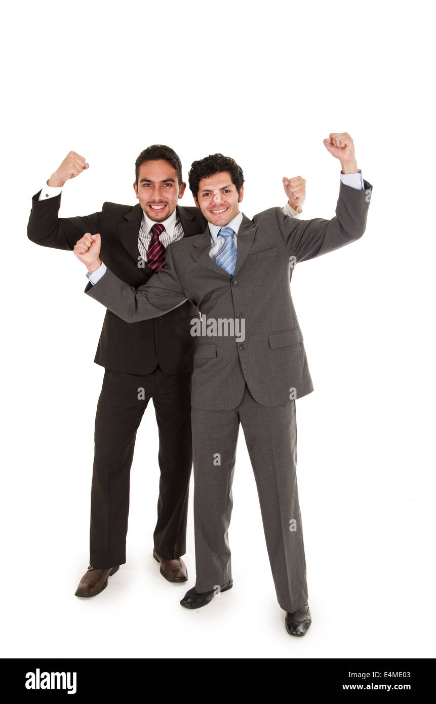 two elegant men in suits posing Stock Photo - Alamy