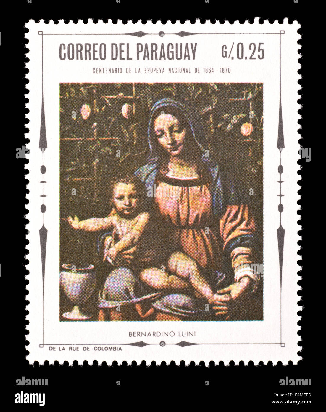 Postage Stamp From Paraguay Depicting High Resolution Stock Photography ...