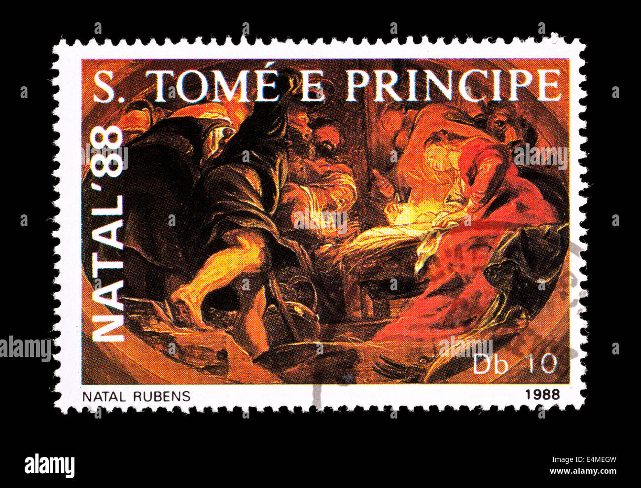 Postage stamp from Saint Thomas and Prince Islands depicting a nativity ...