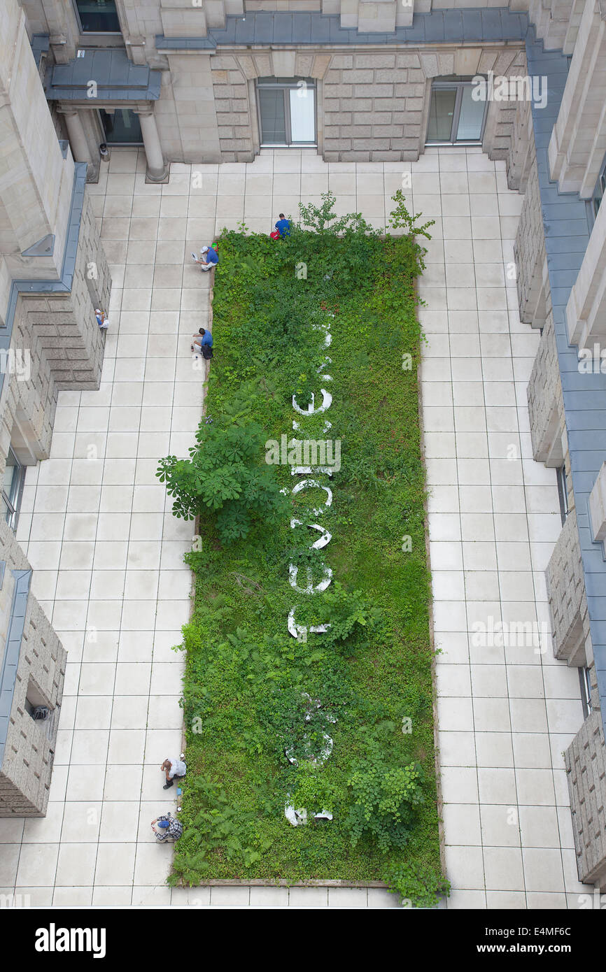 Germany, Berlin, Mitte, Reichstag building internal courtyard seen from ...