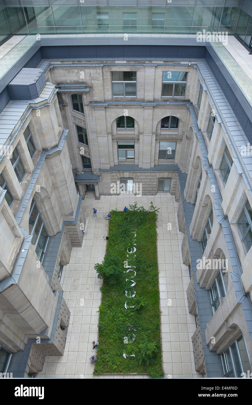 Germany, Berlin, Mitte, Reichstag building internal courtyard seen from ...
