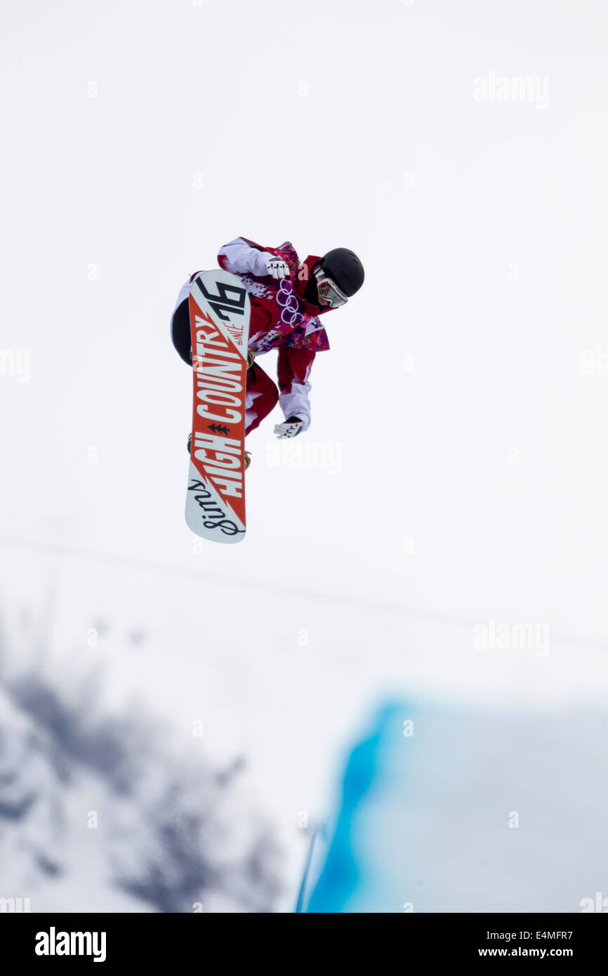 Derek Livingston (CAN) competing in Men's Snowboard Halfpipe at the ...