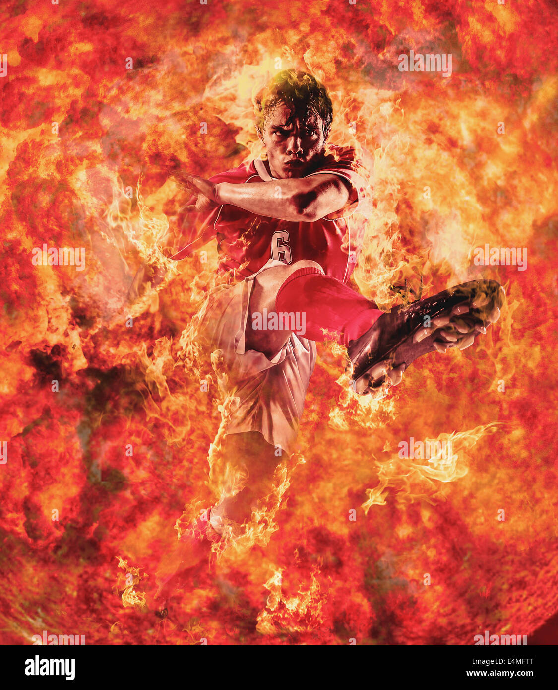 Young men leg kicking hi-res stock photography and images - Alamy