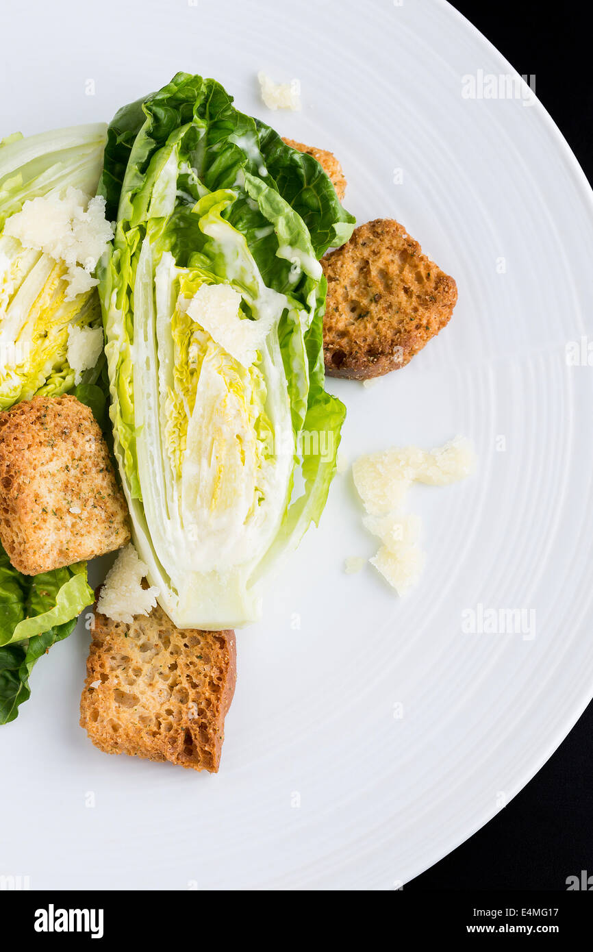 Caesar Salad with over sized Crouton Stock Photo - Alamy