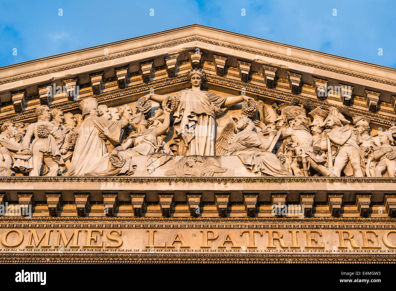 Architectural detail of Pantheon, a neo-Classical church in the Latin ...