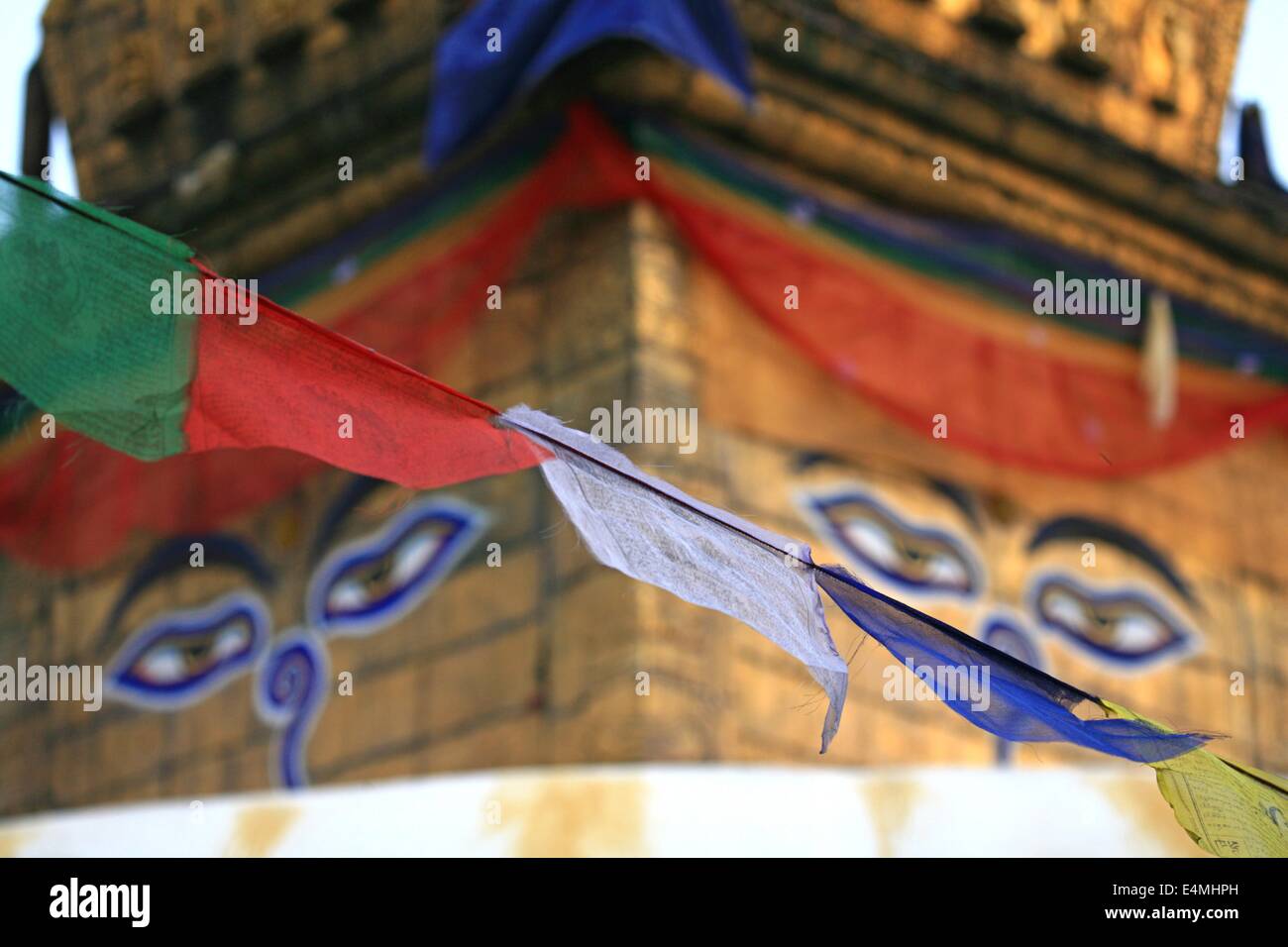 Bodnath tibetan temple prayer flags hi-res stock photography and images ...