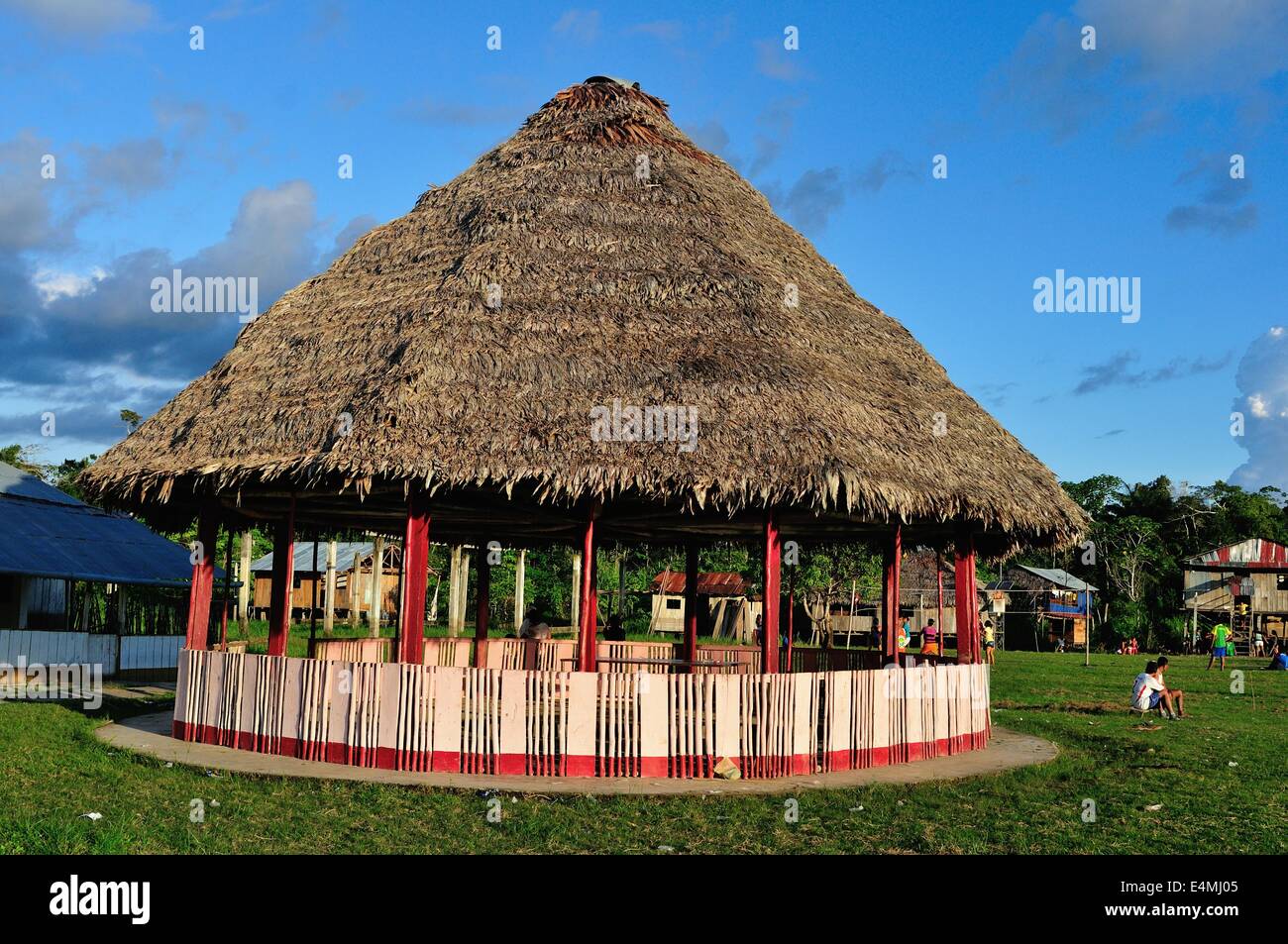 Traditional house in PANGUANA . Department of Loreto .PERU Stock Photo ...