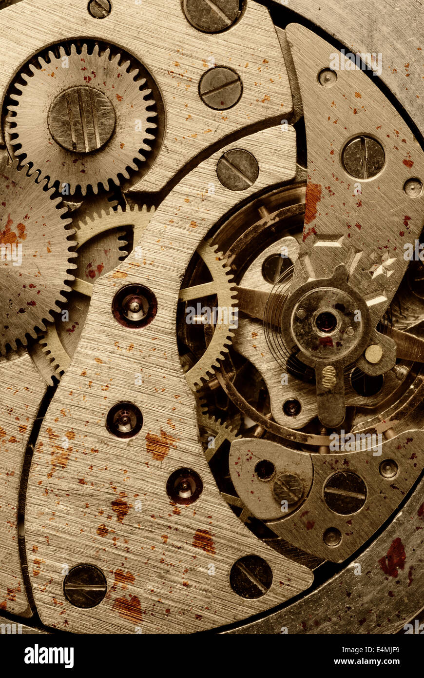 rust mechanism of analog watch Stock Photo - Alamy