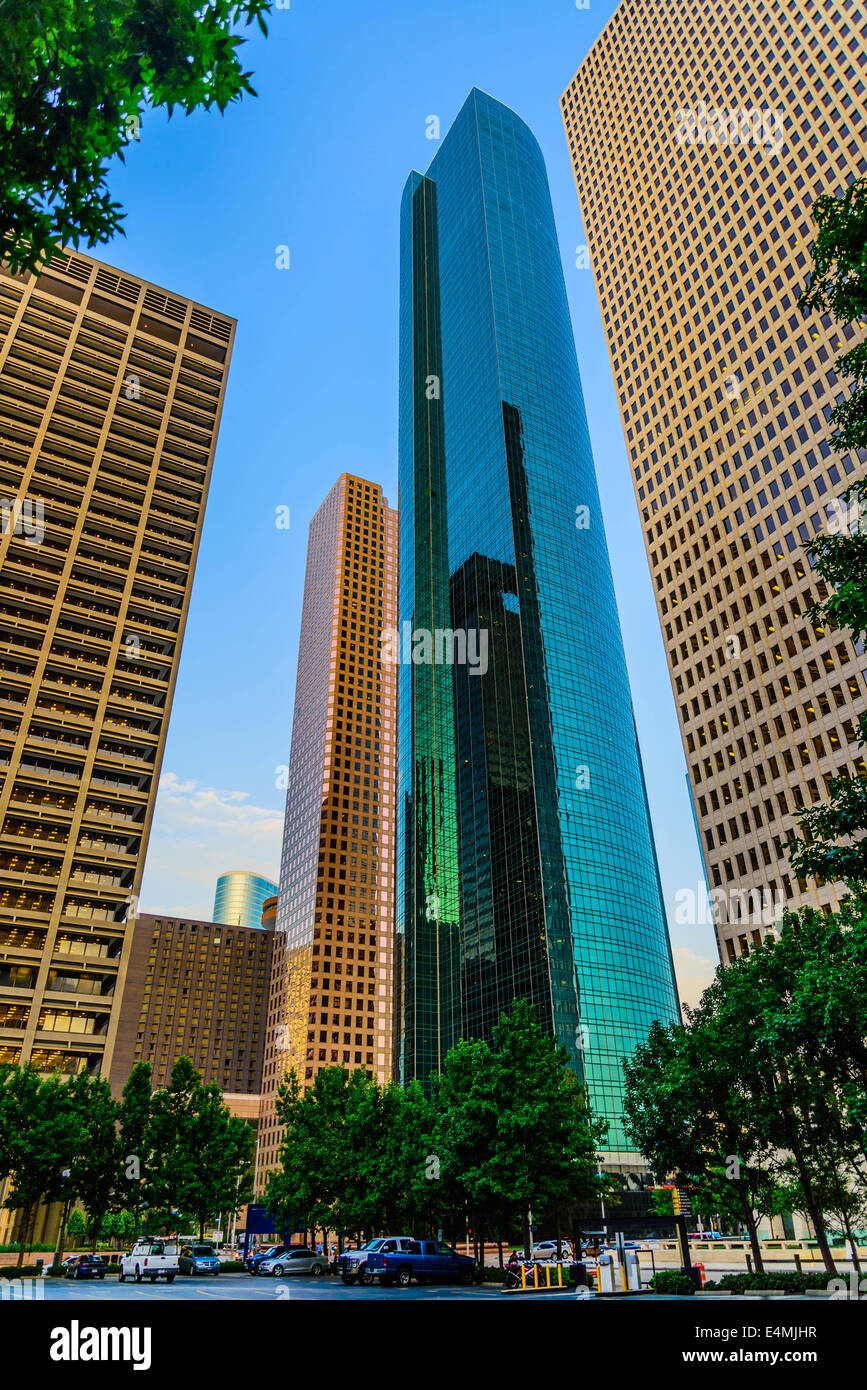 Buildings and streets in urban Downtown Houston Stock Photo - Alamy