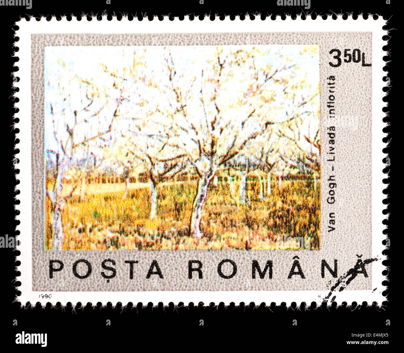 Postage stamp from Romania depicting the Vincent Van Gogh painting of ...