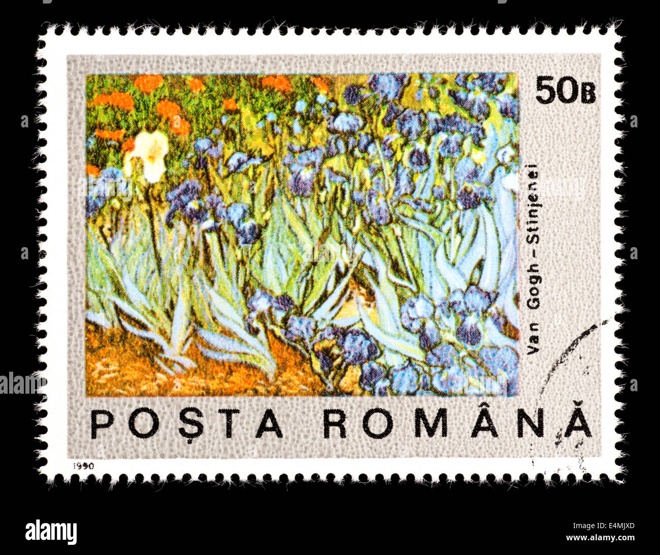 Postage stamp from Romania depicting the Vincent Van Gogh painting of a ...