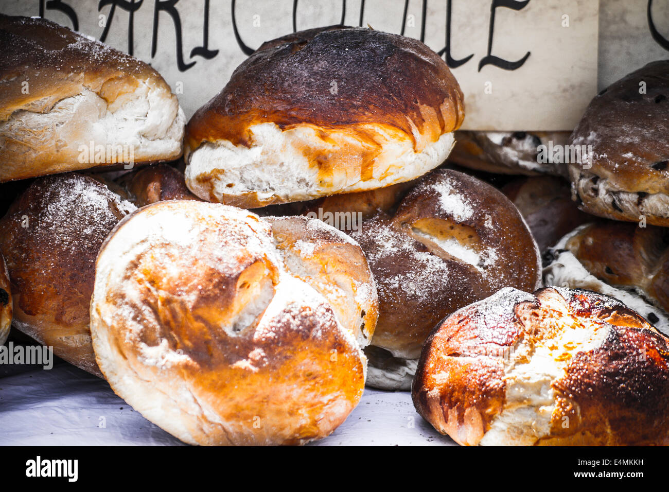Handmade artisan bread in a medieval fair, healthy Stock Photo - Alamy