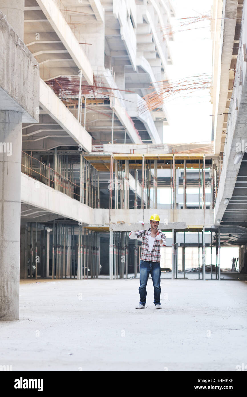 hard worker on construction site Stock Photo - Alamy