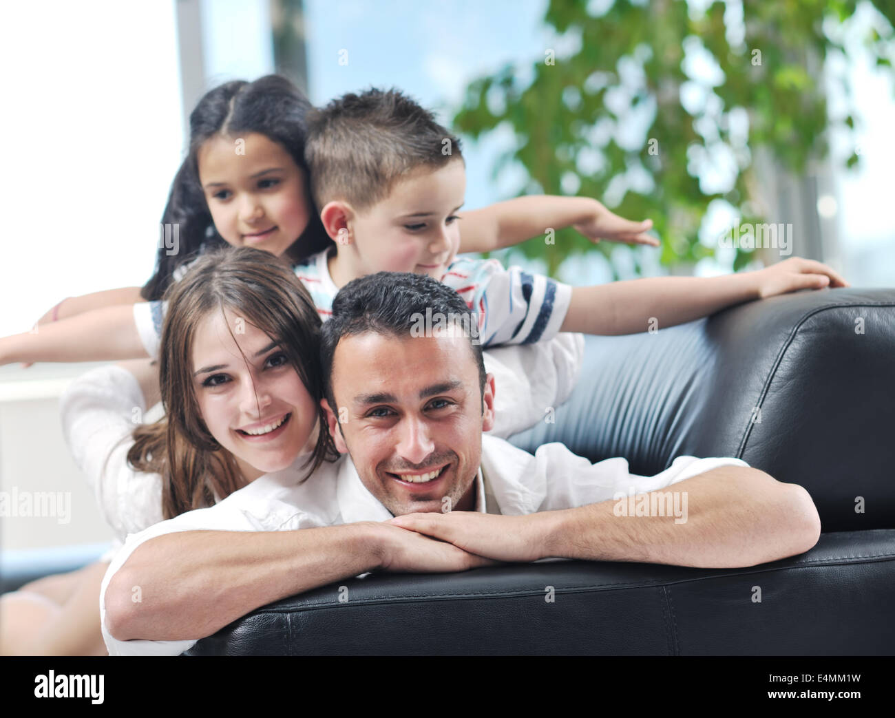 young family at home Stock Photo - Alamy