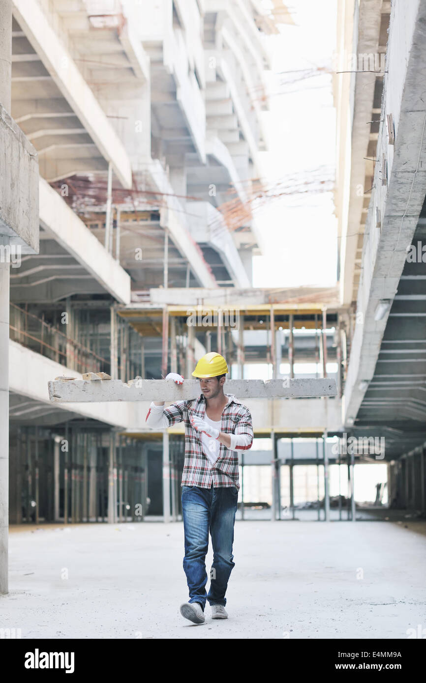 hard worker on construction site Stock Photo - Alamy