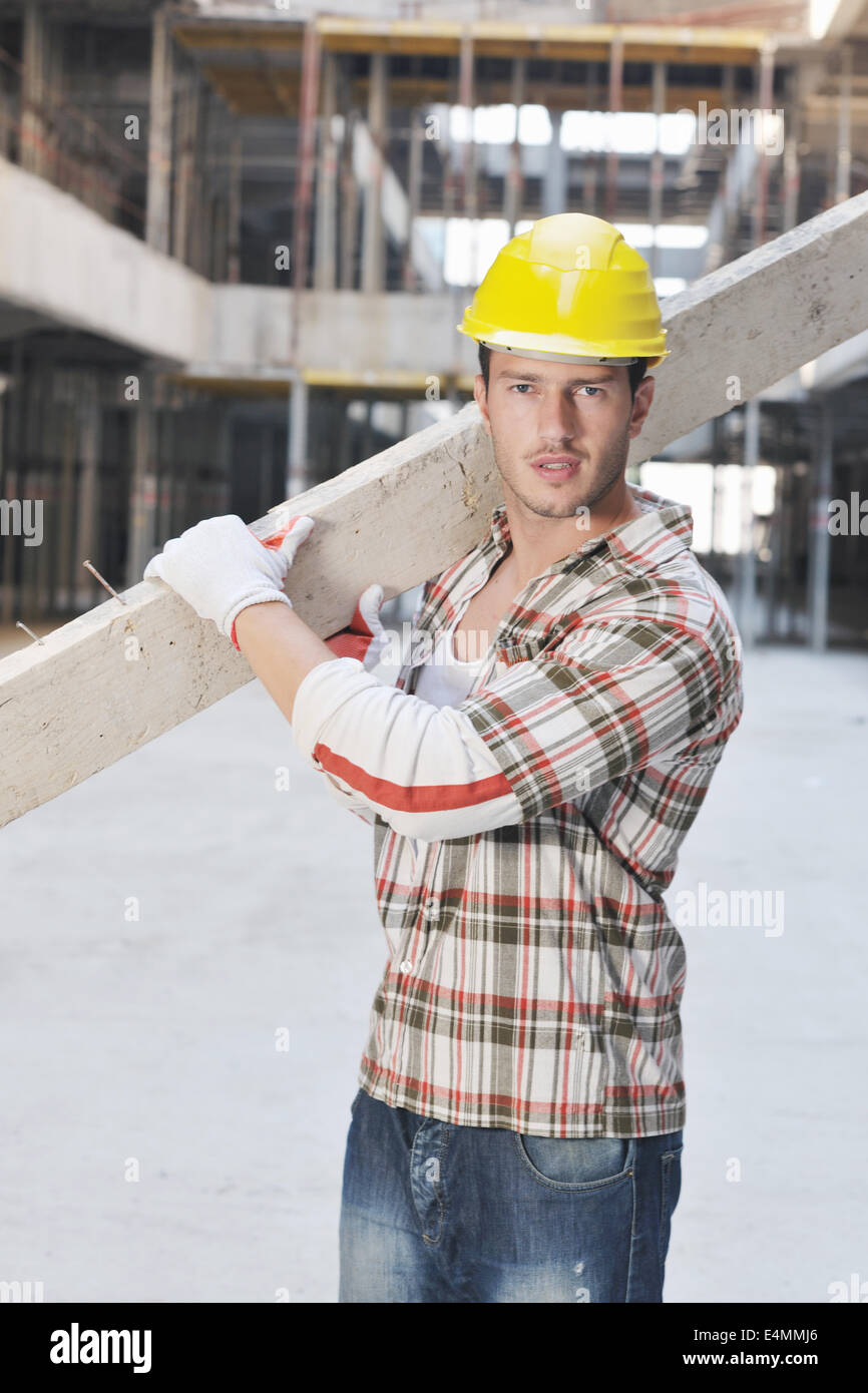hard worker on construction site Stock Photo - Alamy