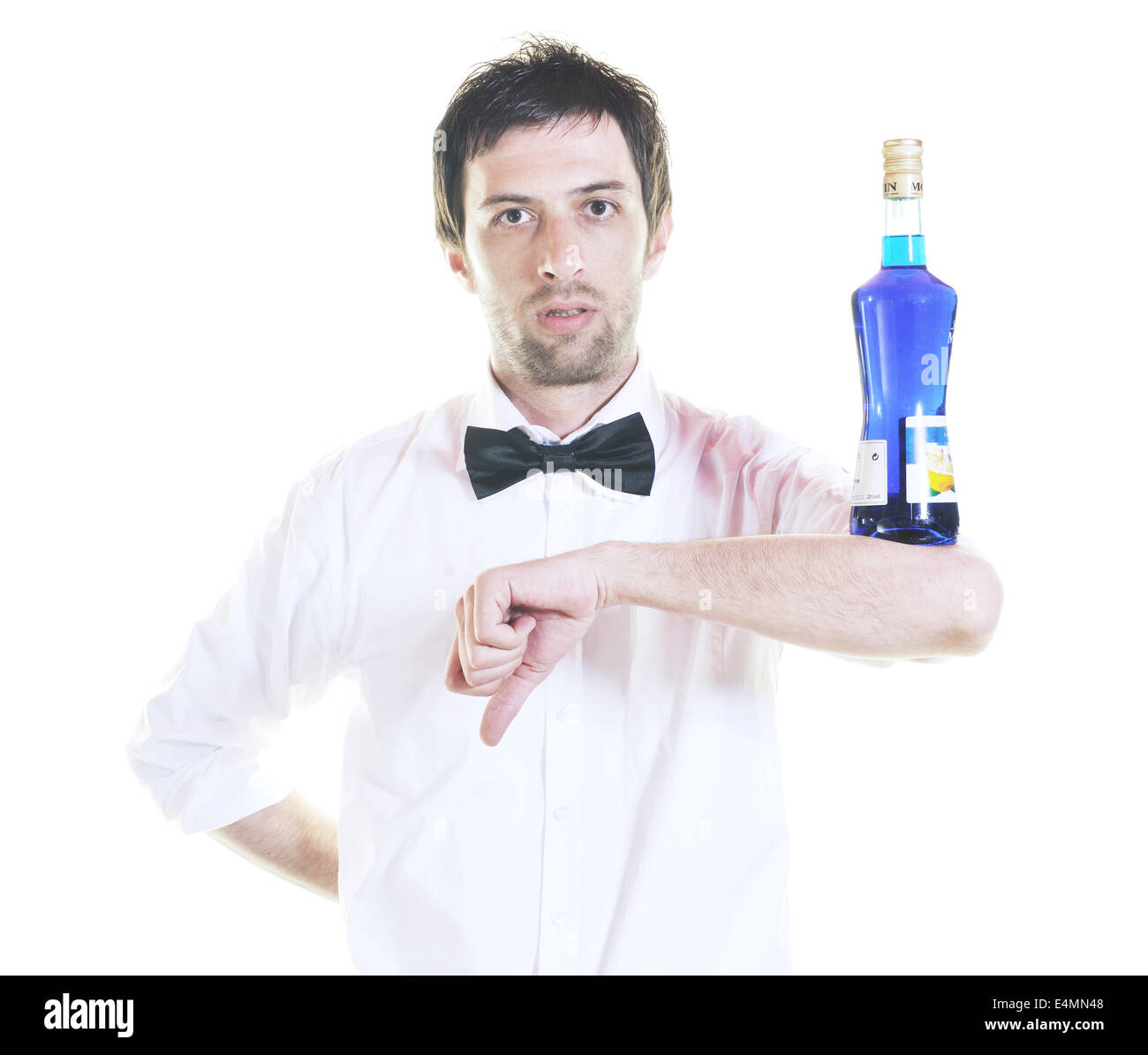 barman portrait isolated on white background Stock Photo - Alamy