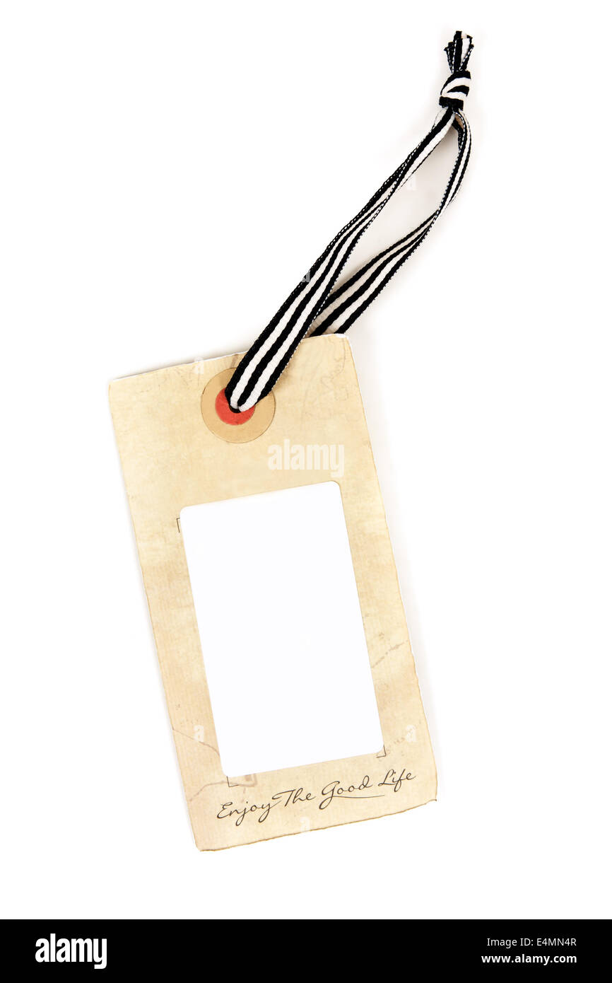 cardboard tag with ribbon Stock Photo - Alamy