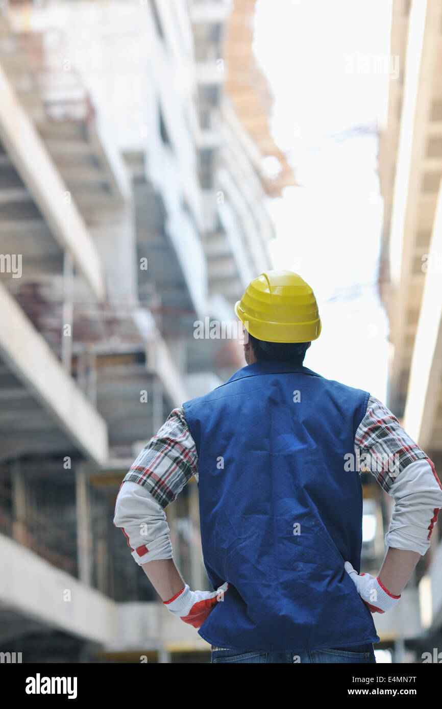 hard worker on construction site Stock Photo - Alamy