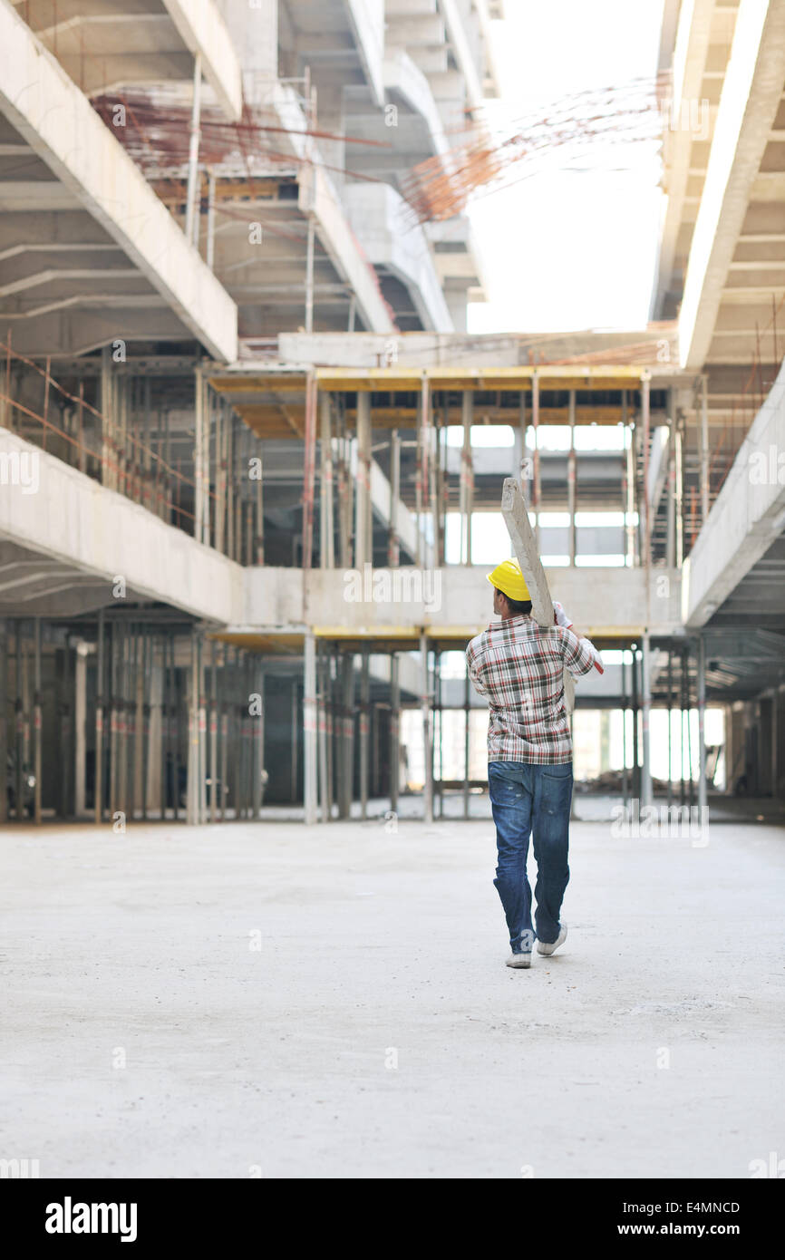 hard worker on construction site Stock Photo - Alamy