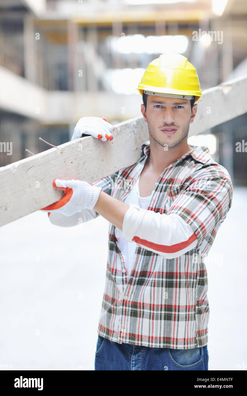 hard worker on construction site Stock Photo - Alamy