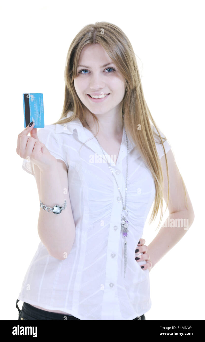 young woman hold credit card Stock Photo - Alamy young woman hold credit card Stock Photo - Alamy