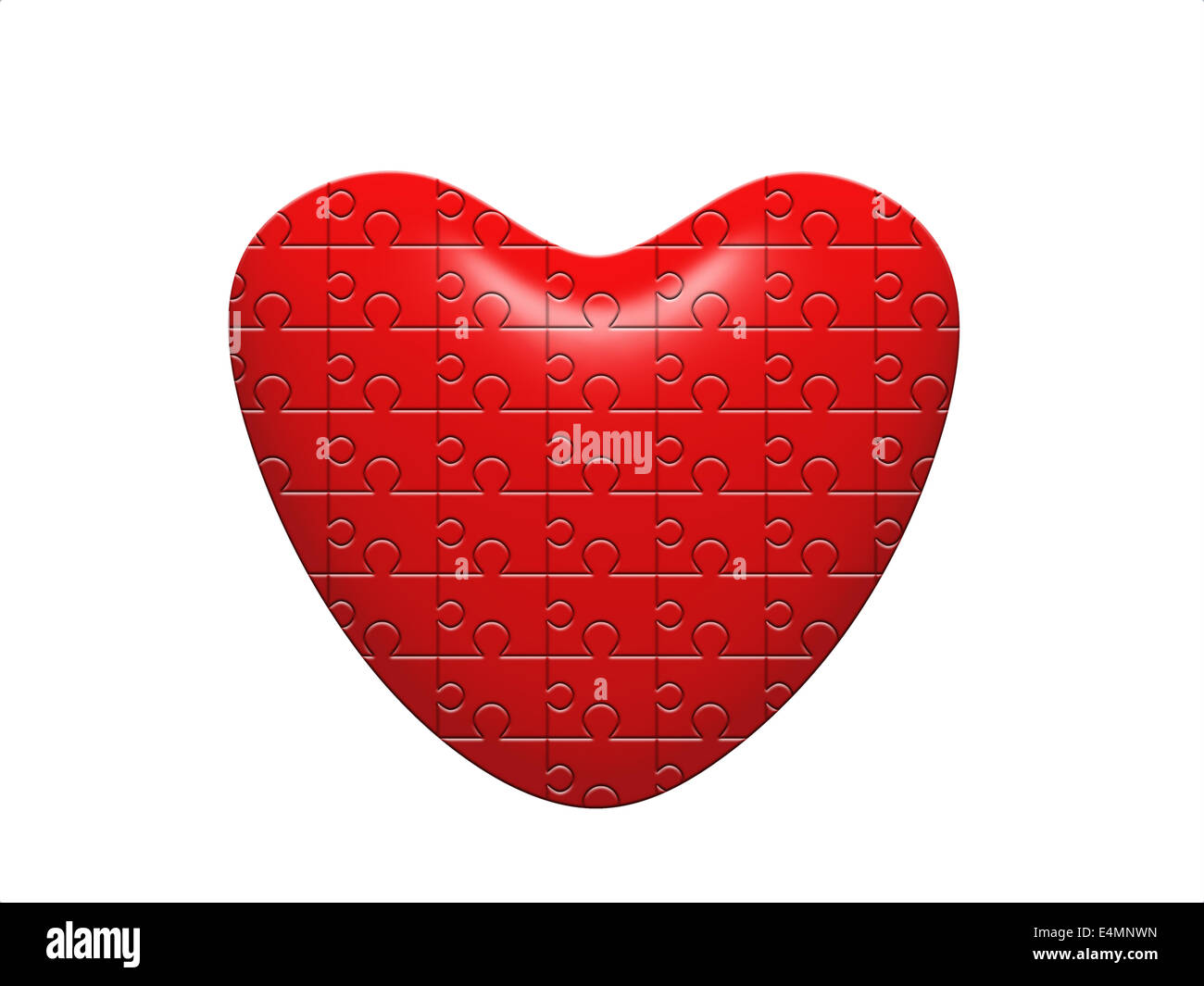 Puzzle piece red shape heart hi-res stock photography and images - Alamy
