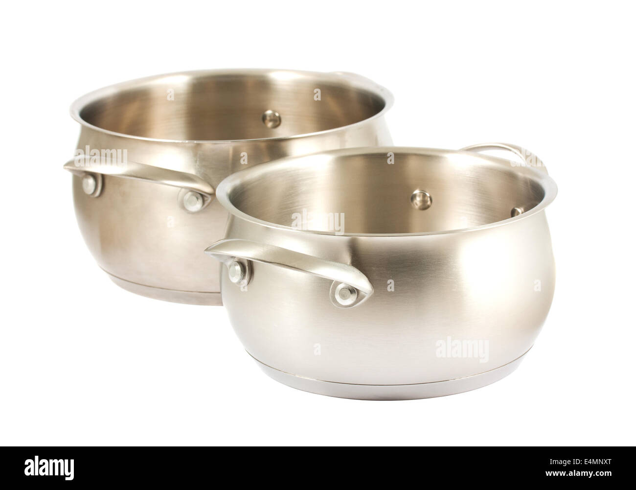 Two steel pans without covers Stock Photo - Alamy