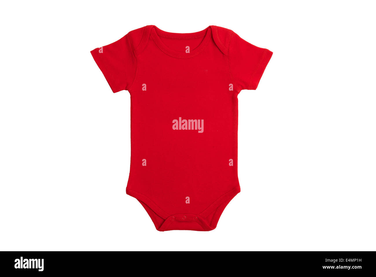 Short Sleeve Baby clothes in red on white background Stock Photo - Alamy