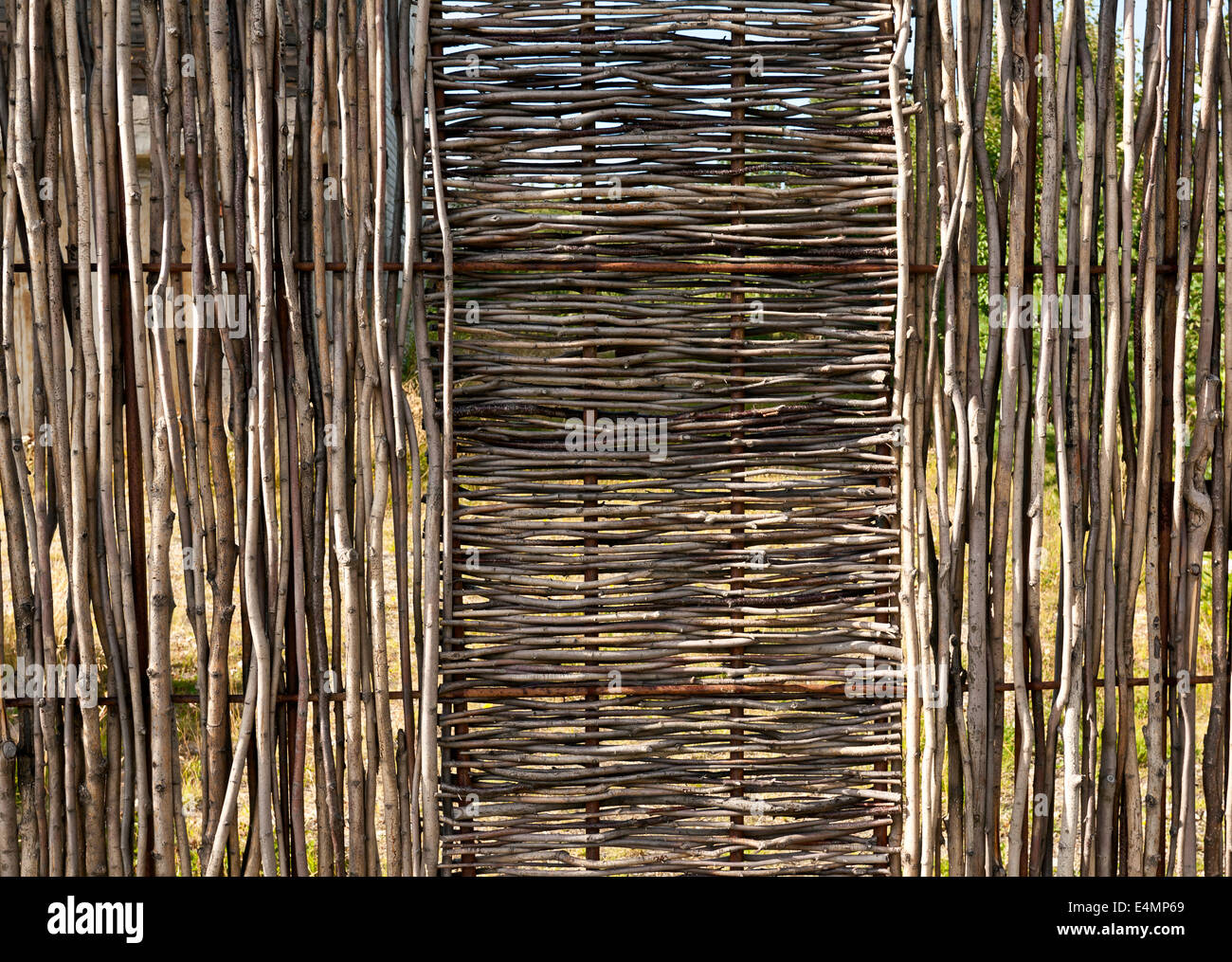 woven wooden fence Stock Photo - Alamy