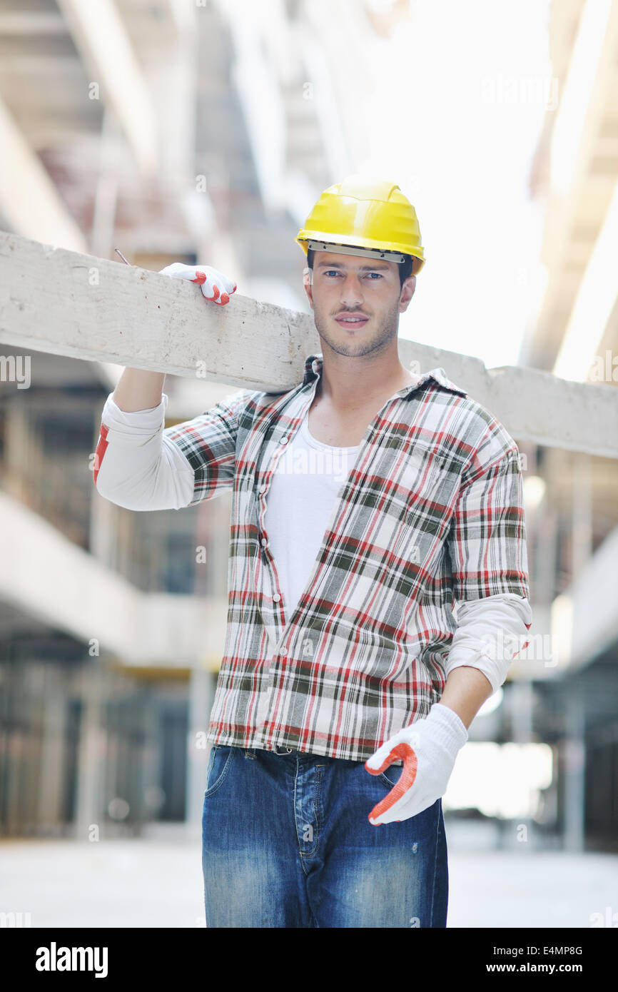 hard worker on construction site Stock Photo - Alamy