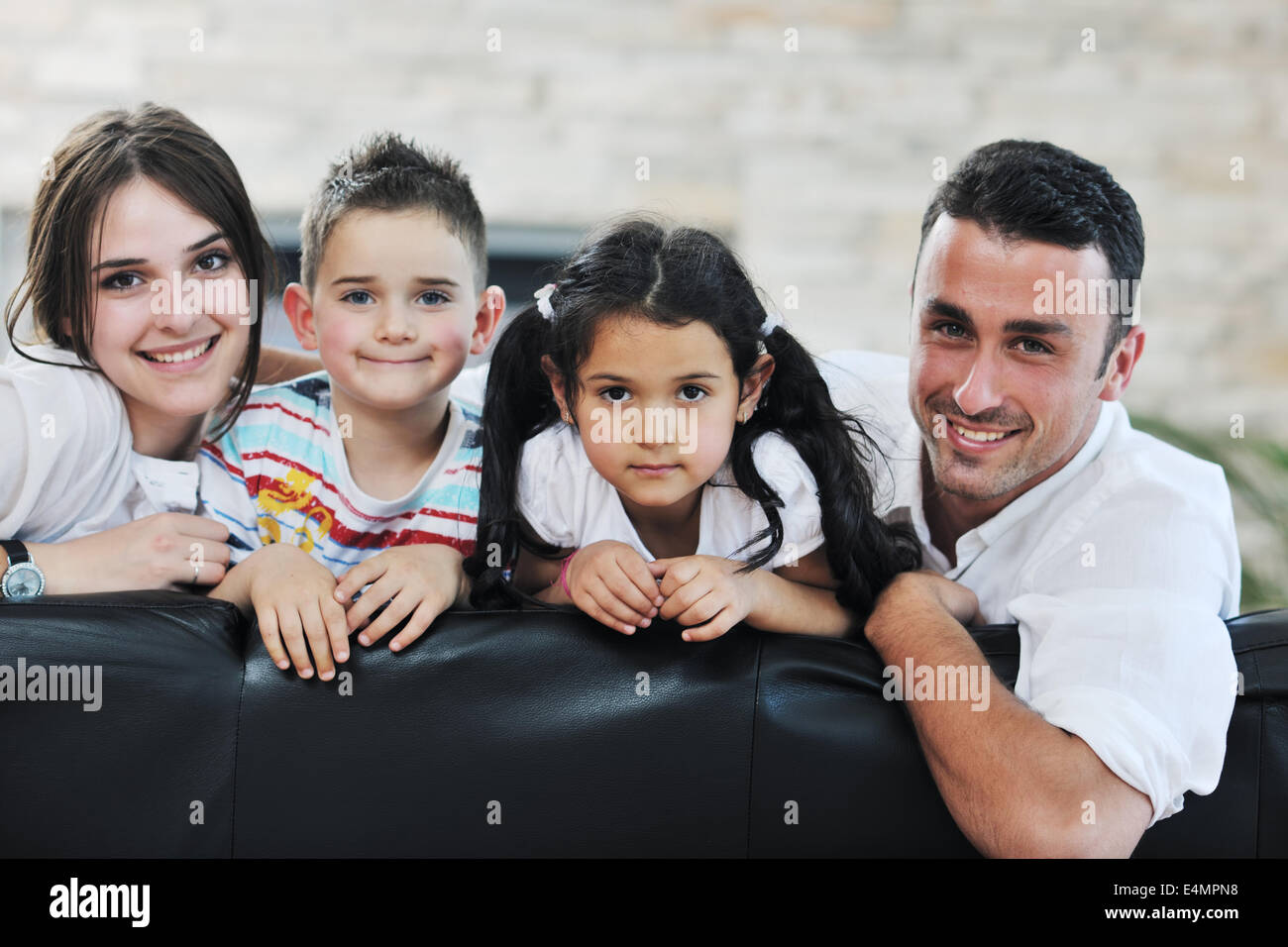 young family at home Stock Photo - Alamy