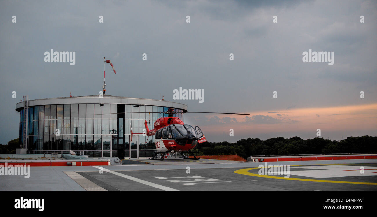 The DRF rescue helicopter "Christoph Berlin" Eurocopter EC145 is seen ...