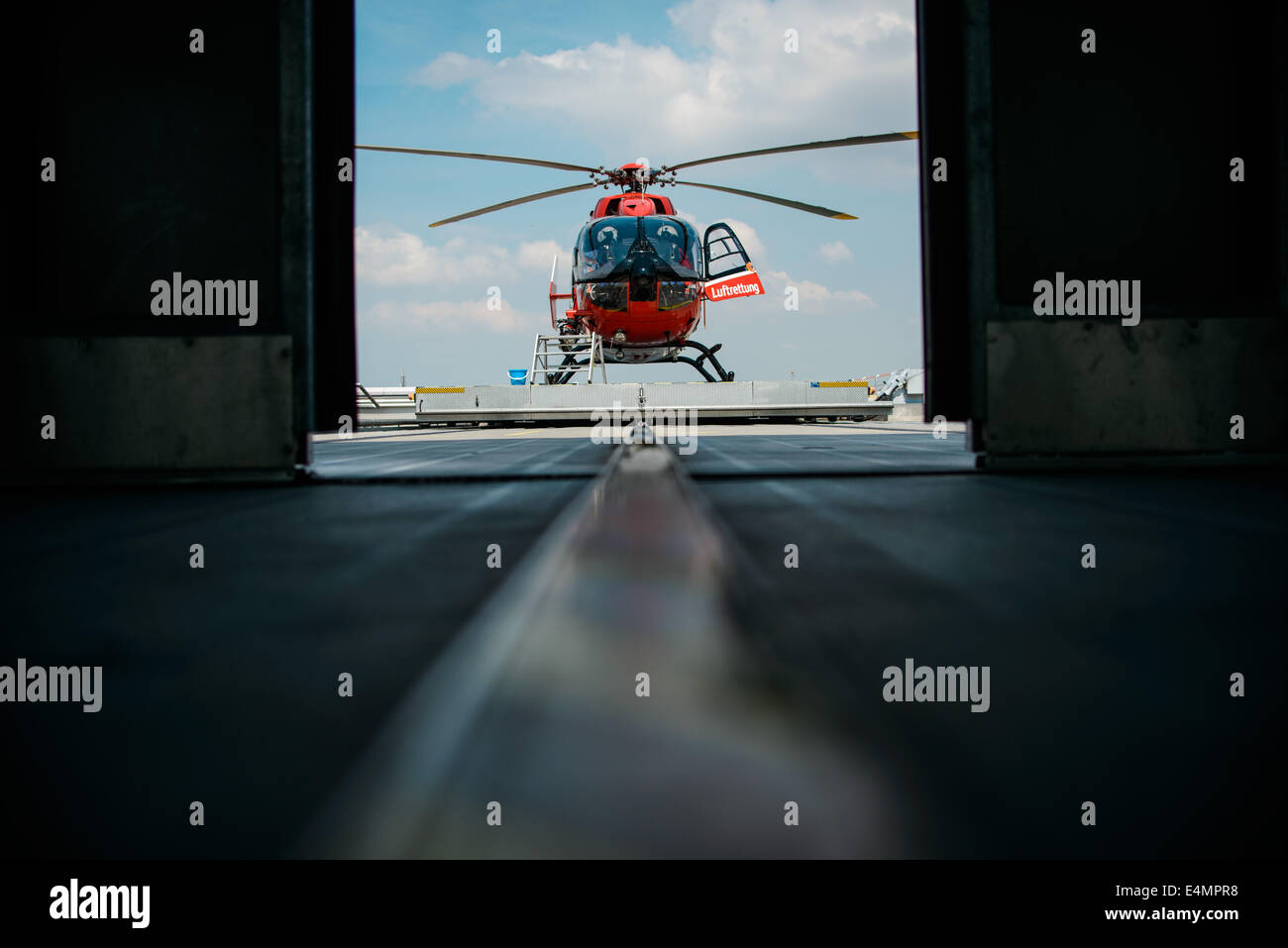 The DRF rescue helicopter "Christoph Berlin" Eurocopter EC145 is seen ...