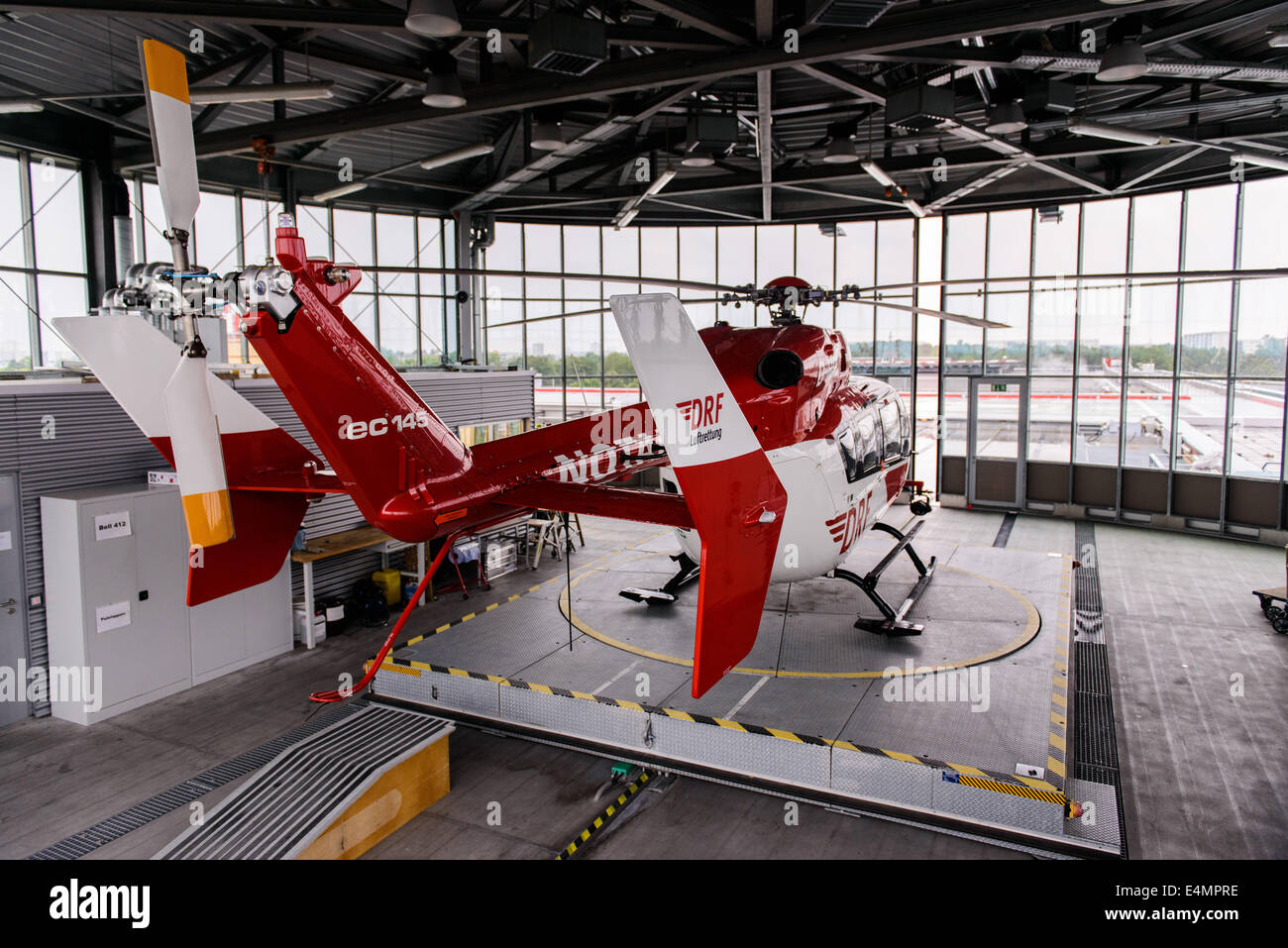 The DRF rescue helicopter "Christoph Berlin" Eurocopter EC145 is seen ...