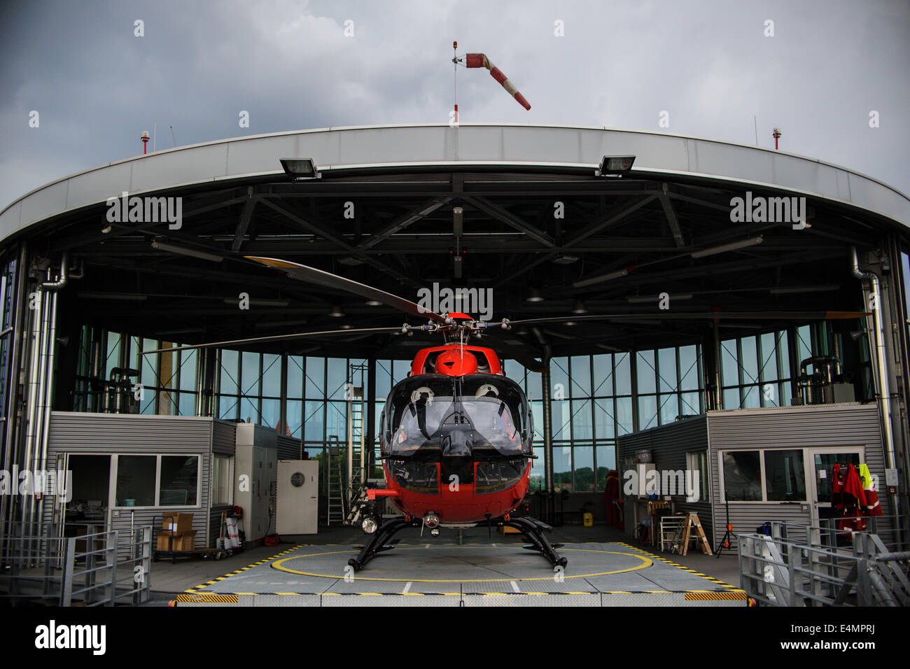 The DRF rescue helicopter "Christoph Berlin" Eurocopter EC145 is seen ...