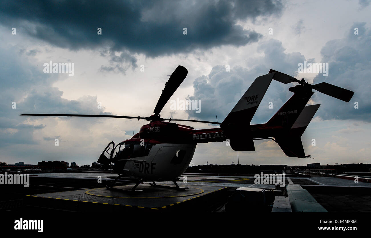 The DRF rescue helicopter "Christoph Berlin" Eurocopter EC145 is seen ...