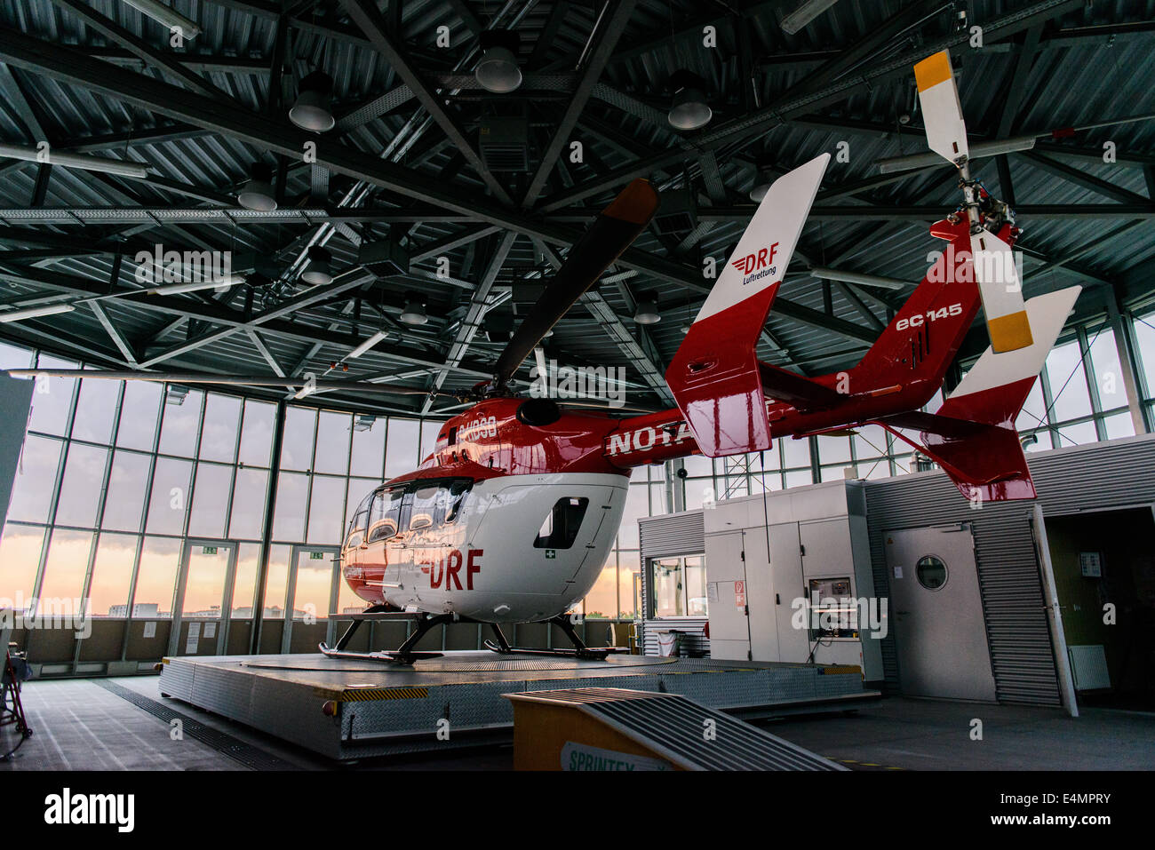 The DRF rescue helicopter "Christoph Berlin" Eurocopter EC145 is seen ...