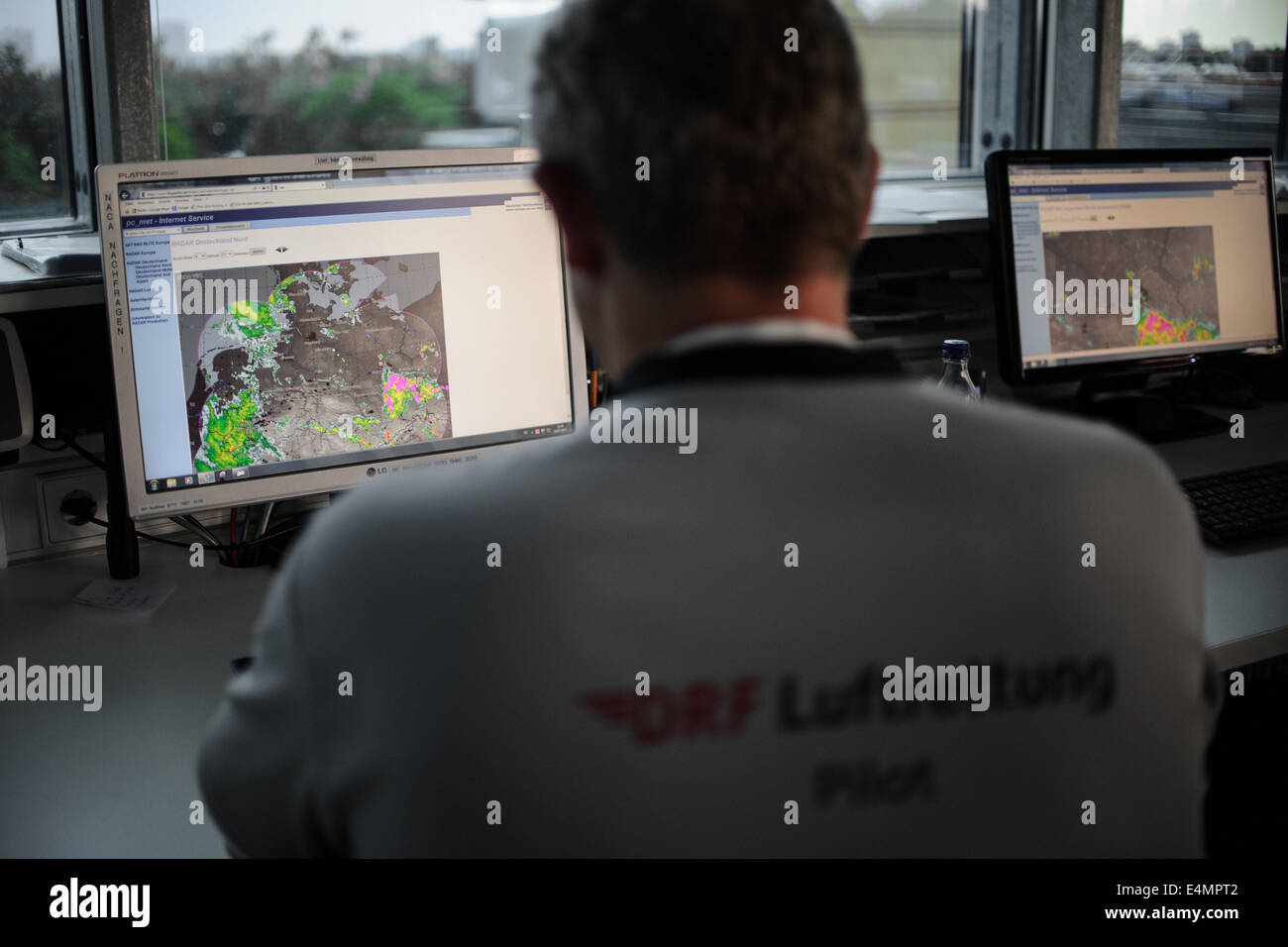 The pilot Thomas Reimer of the DRF rescue helicopter "Christoph Berlin ...