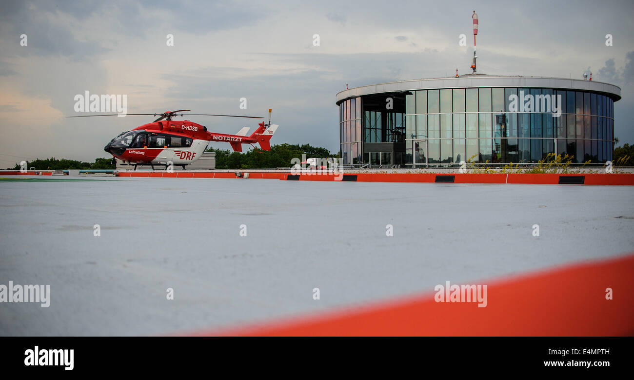 The DRF rescue helicopter "Christoph Berlin" Eurocopter EC145 is seen ...