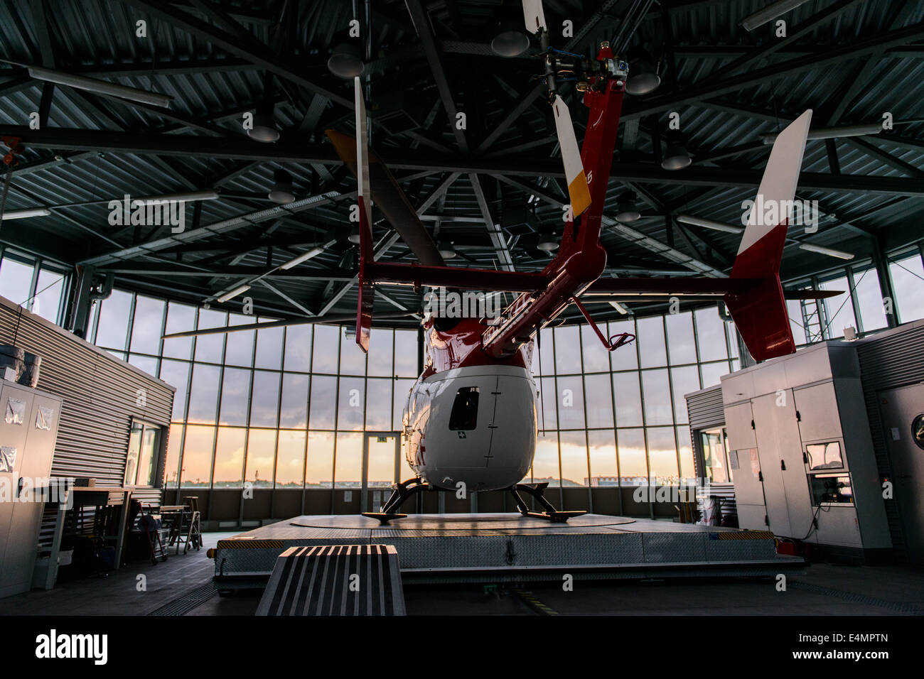 The DRF rescue helicopter "Christoph Berlin" Eurocopter EC145 is seen ...