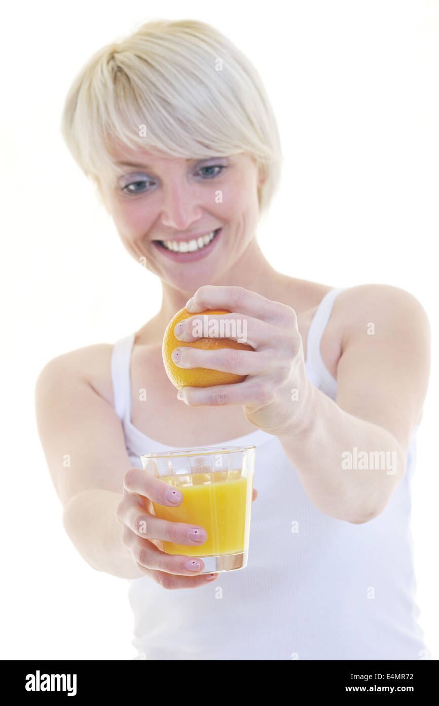 Hand squeeze orange hi-res stock photography and images - Alamy
