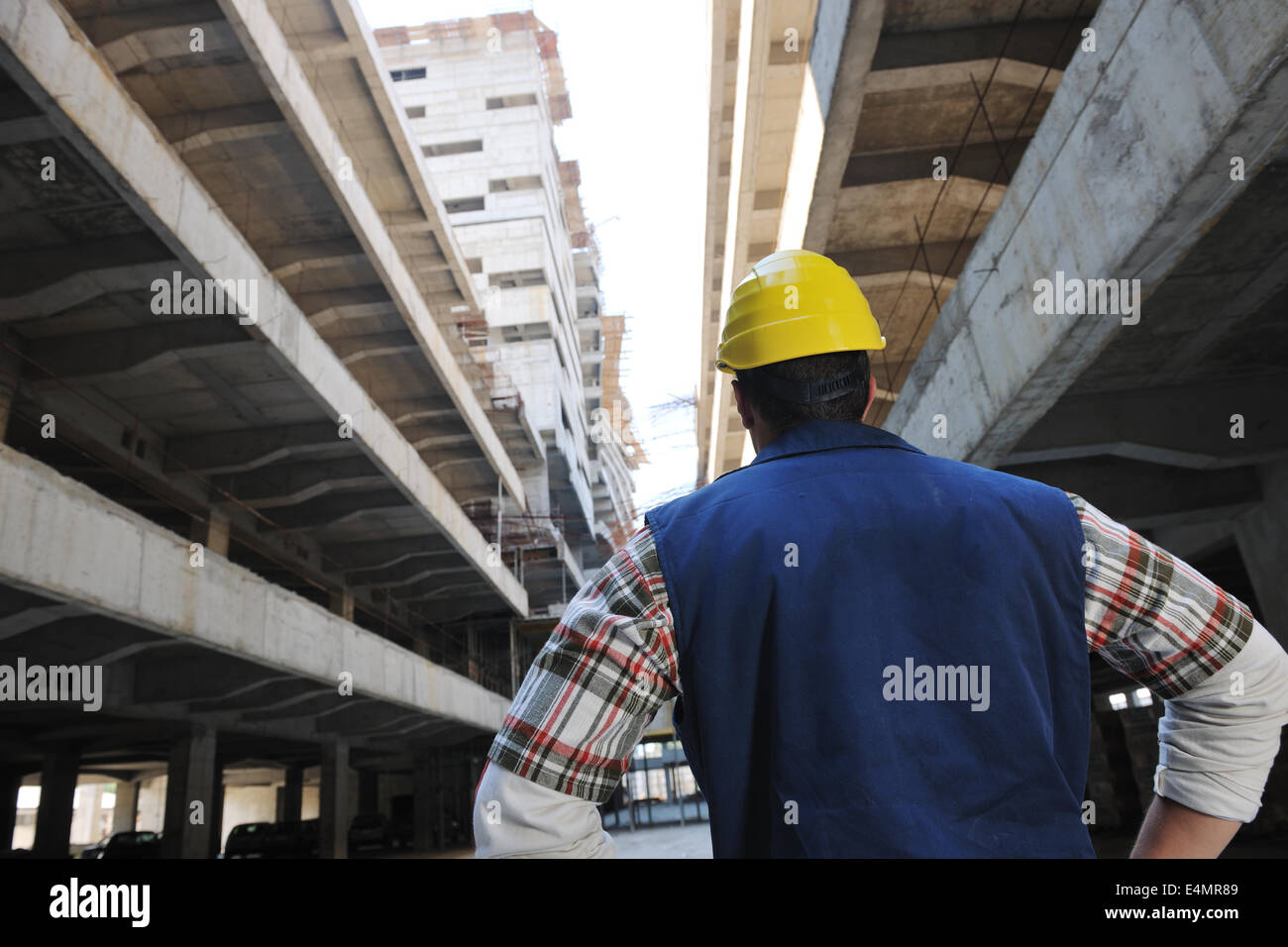 hard worker on construction site Stock Photo - Alamy