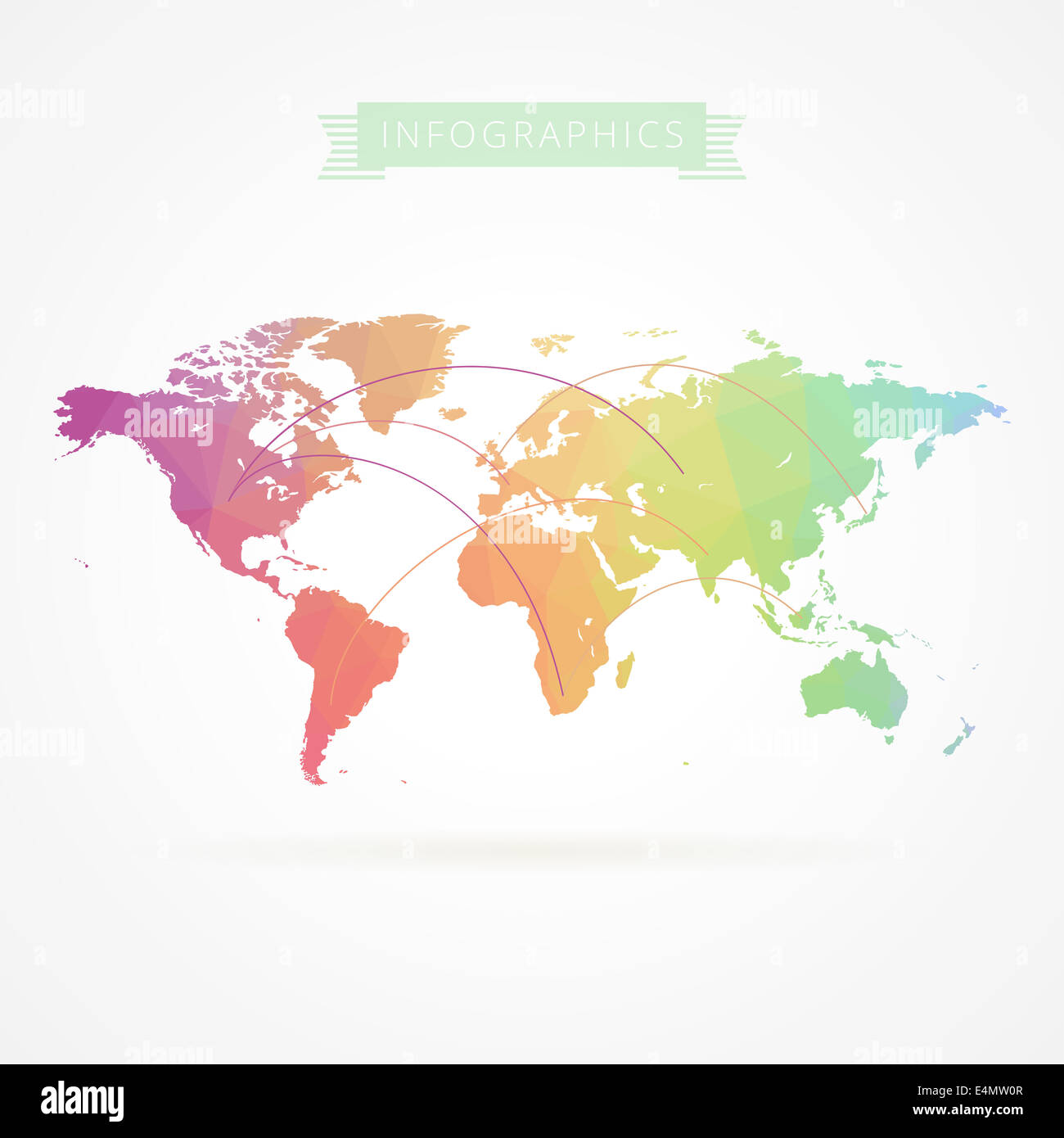 World map with elements of infographics. Raster version Stock Photo - Alamy