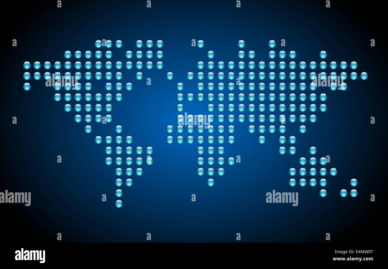 Dotted world map hi-res stock photography and images - Alamy