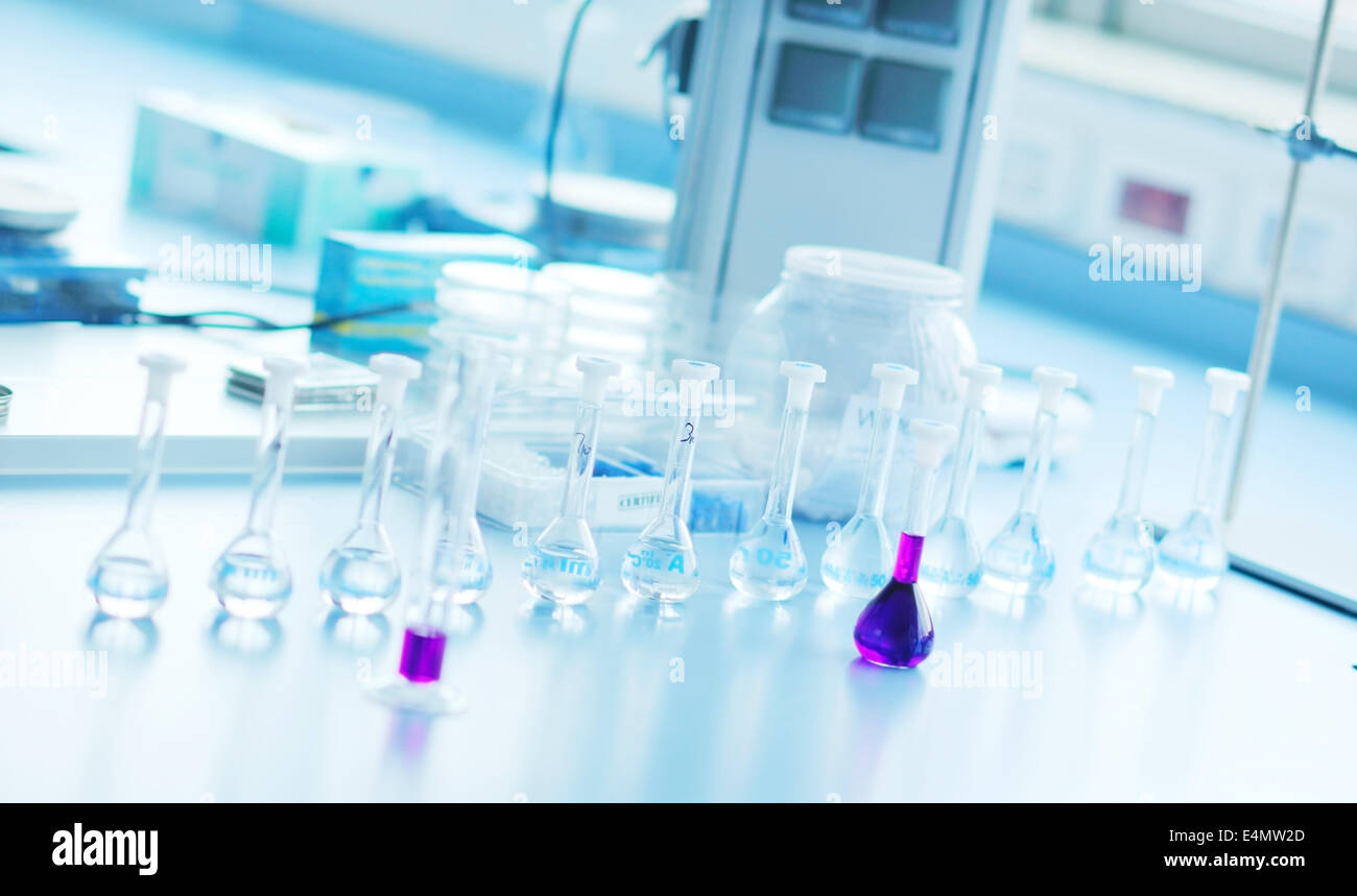 test tubes in bright modern labaratory Stock Photo - Alamy